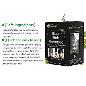 Cutelove Black Hair Dye - Black Hair Shampoo Hair Color for Gray Hair Coverage only 5 Minutes Maintain Hair Color a Months for Men and Women 25mlx10 Packs