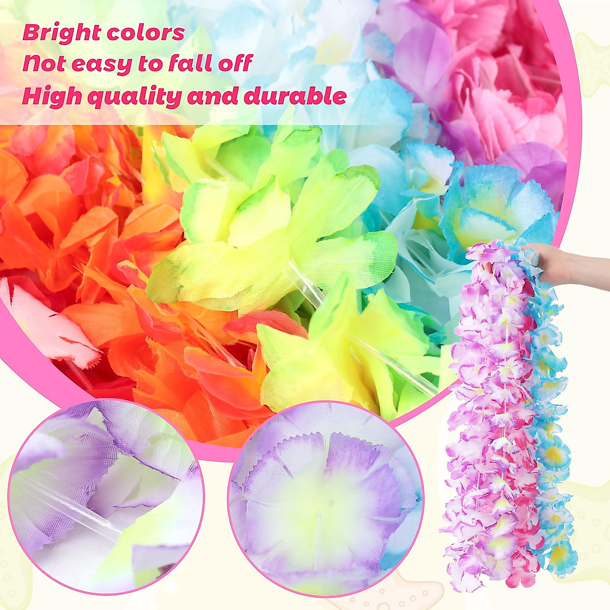 FUTUREPLUSX 12PCS Hawaiian Leis, Tropical Flower Leis Luau Party Decorations for Beach Pool Hawaiian Luaus Party Birthday Aloha