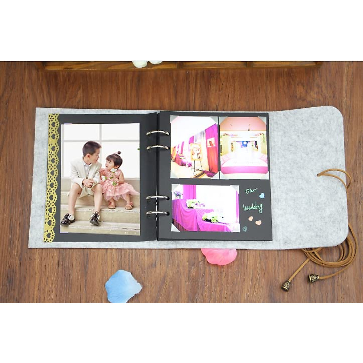 DIY Photo Album, Black Blank Page for Paste Book, Black Cardboard Photo Memory Book