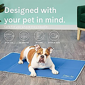 The Green Pet Shop Dog Cooling Mat, Medium - Pressure Activated Pet Cooling Mat for Dogs and Cats, Sized for Medium Sized Pets (21-45 Lb.) - Non-Toxic Gel, No Water Needed for This Dog Cooling Pad