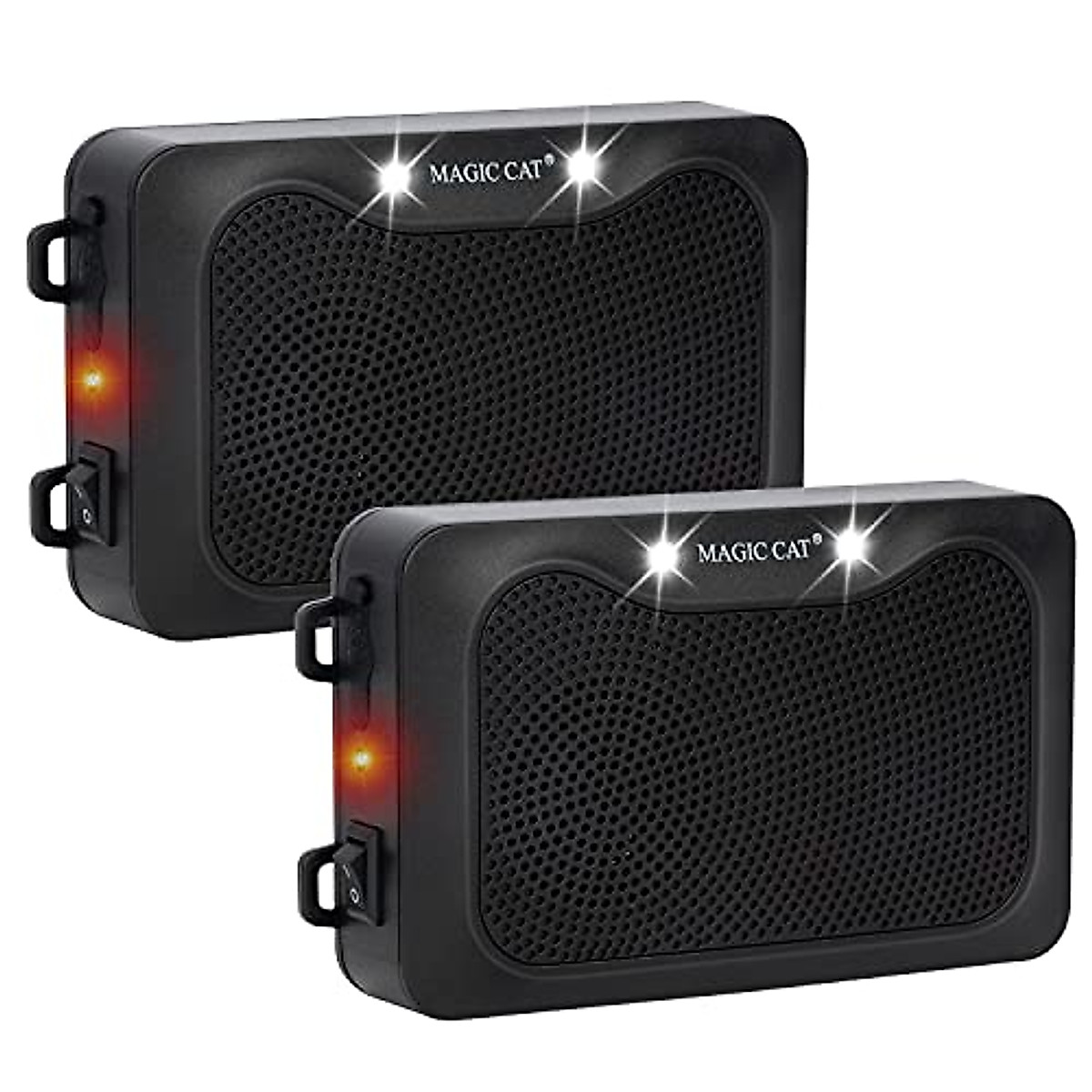 MAGIC CAT Under Hood Animal Repeller, Ultrasonic Waterproof Rodent Repellent for Car Engines, Battery Operated Rat Deterrent Rodent Defense Vehicle with LED Strobe Lights to Scare Mice Away (2 Pack)