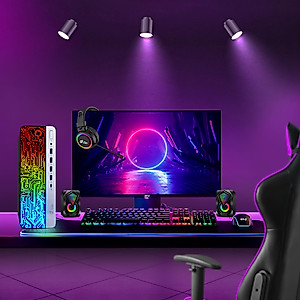 BTO RGB Prebuilt Gaming PC Desktop - Intel Core i7 6th Gen, 16GB DDR4 Ram, 256GB SSD + 1TB HDD, AMD Radeon RX-550 4GB GDDR5 Graphics Card, Windows 10 Pro, Computer Tower for PC Gaming, HDMI (Renewed)