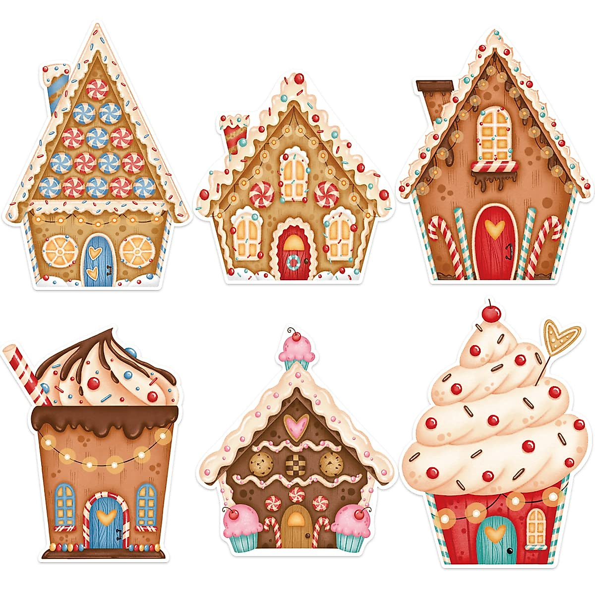 ceiba tree 36Pcs Christmas Gingerbread House Cards Festive Winter Holiday Greeting Cards with Envelopes and Stickers Die Cut