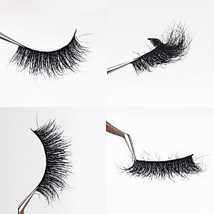 Veleasha Lashes 100% Real Mink Lashes 3D Luxurious False Eyelashes Hand-made Natural Long Cross False Lashes Wispy for Makeup 1 Pair Pack (No.A11)