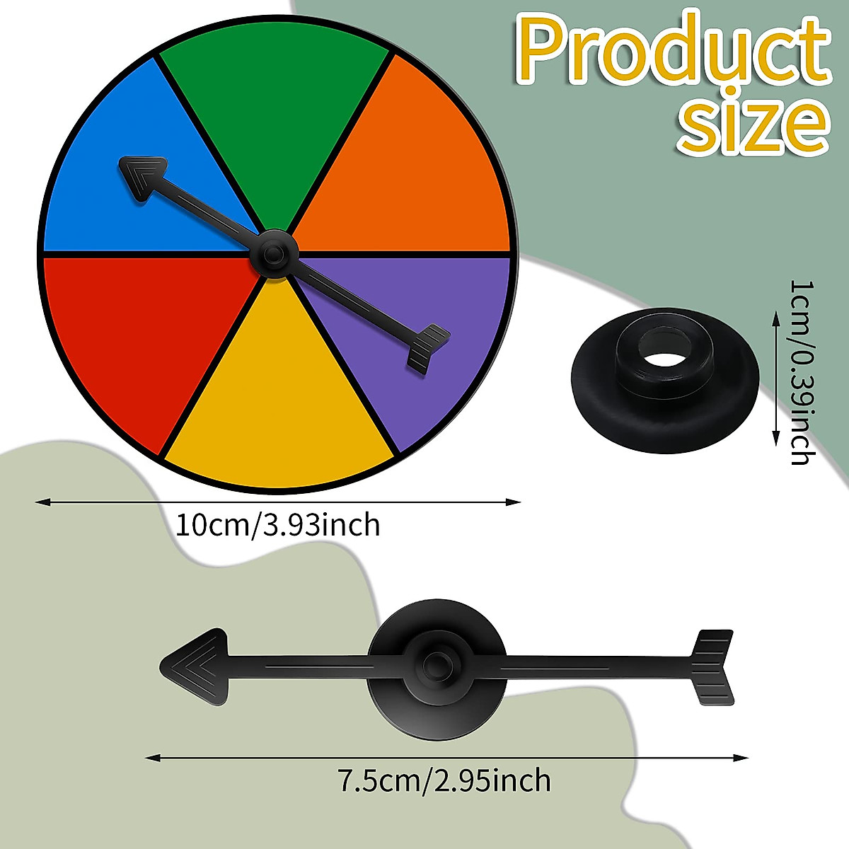Chivao 10 Sets Game Spinner Wheel Square Blank Game Spinners Erasable Game Spinner Board with Plastic Rotating Arrows Math Spinner for Game Prizes (Colorful)