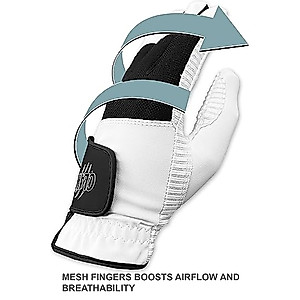 CaddyDaddy Claw MAX Golf Gloves for Men | Flex-Mesh Design | Traditional Fit Feels Like Leather | Lasts 3-5 Times Longer Than Leather | Silicone-Web Coating for Maximum Grip | Washable | LH-XL