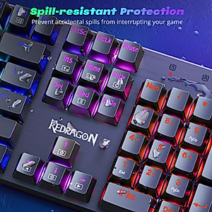 Redragon K555 Mechanical Gaming Keyboard with Blue Switches, Macro Recording, Wrist Rest, Full Size, Indrah, for Windows PC Gamer (RGB LED Backlit)