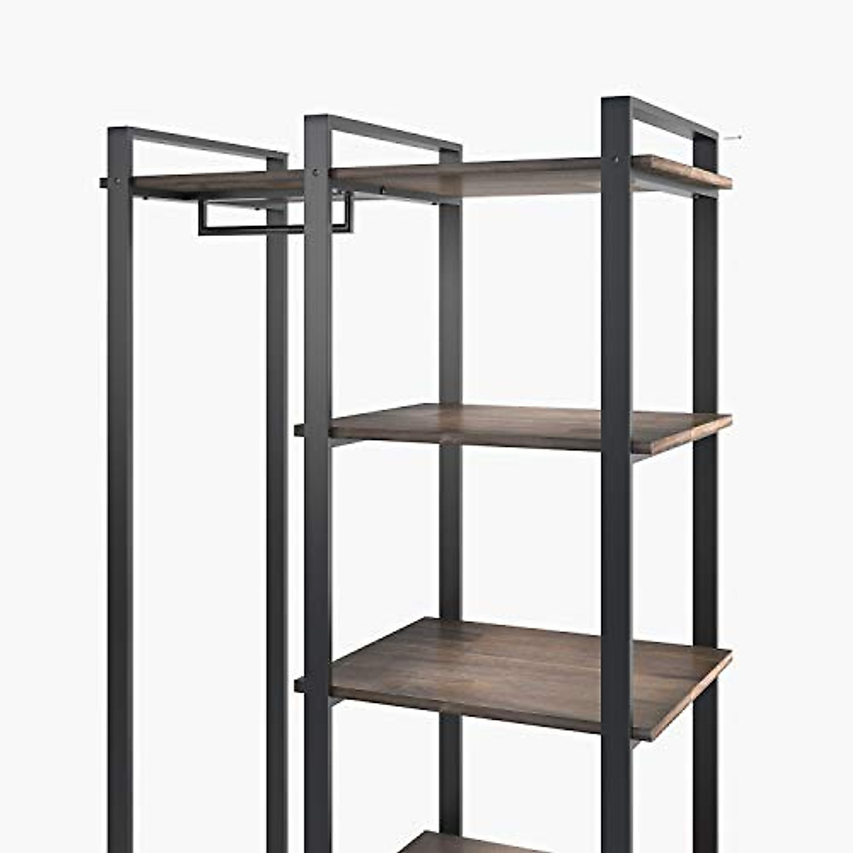ZINUS Brock Etagere Bookcase with Hanging Storage / 4-Shelf Bookcase / Metal Frame / Solid Acacia Wood / Easy Assembly