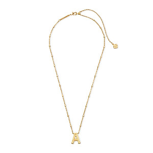 Kendra Scott Letter A Pendant Necklace for Women, Fashion Jewelry, 14k Gold-Plated Brass, Gold Metal, Letter A