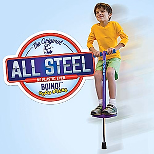 Geospace Jumparoo Boing! JR. Pogo Stick by Air Kicks, Small for Kids 50 to 90 Lbs (Purple)