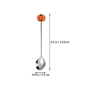 Spoons 6pcs resin Halloween Dinnerware Halloween Elements Spoon for Eating Halloween Dessert Spoon Kitchen Spoon Multipurpose Spoon household Stainless steel