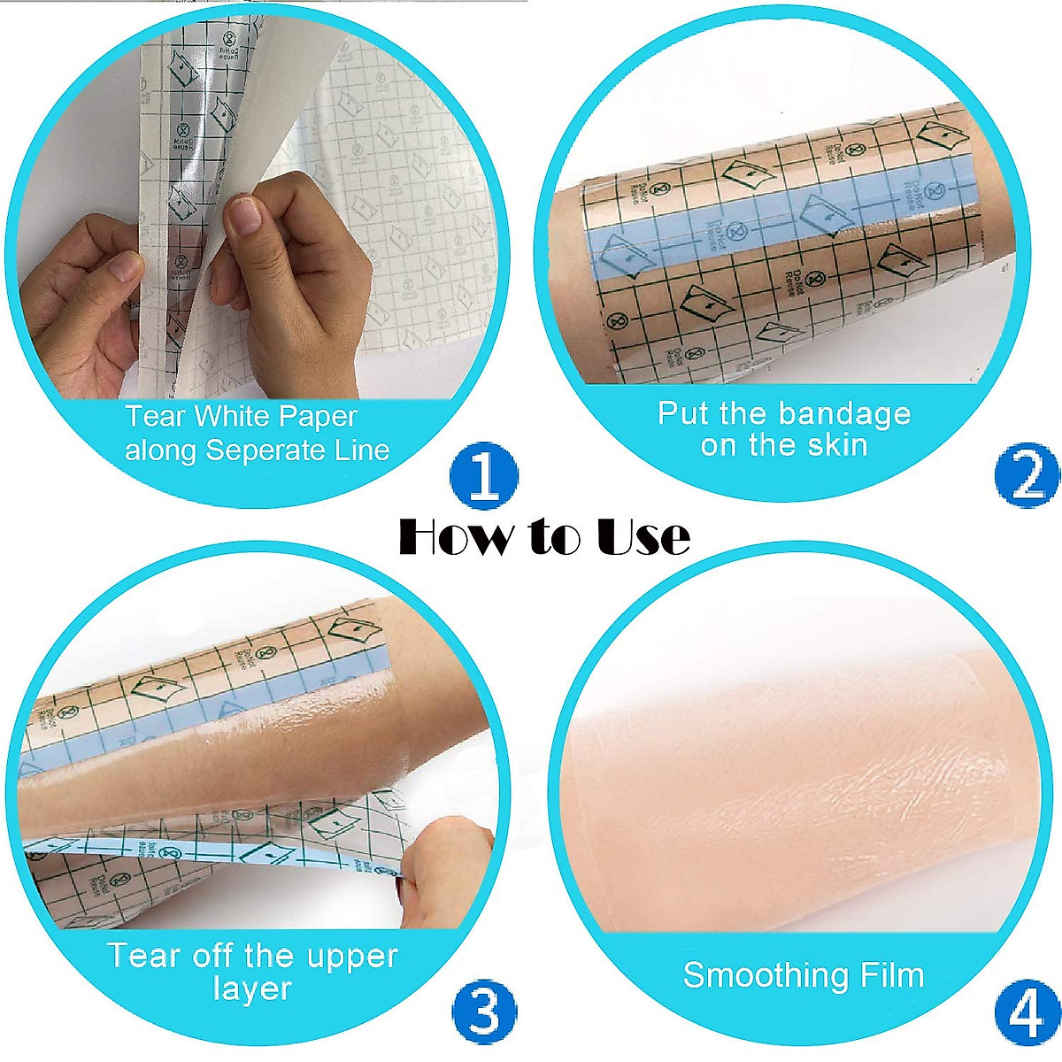 Tattoo Aftercare Waterproof Bandage 6 in x 1 yd Transparent Film Dressing Second Skin Healing Protective Clear Adhesive Tattoo Supplies Roll