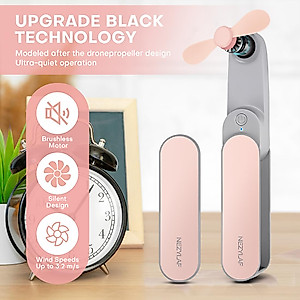 Nezylaf Handheld Mini Fan, 2 Speeds Rechargeable Travel Fan[9-15 Working Hours], Portable USB Small Pocket Fan, Personal Fan for Women,Outdoor Travel essentials