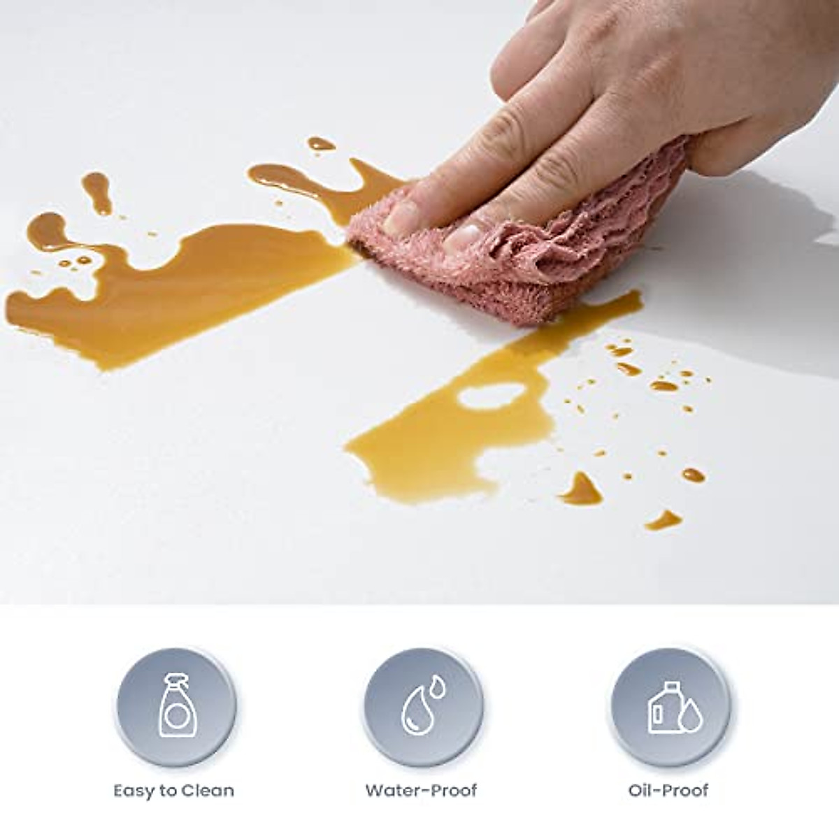 JOINHOM White Desk with 2 Drawers, Home Office Studying Working Desk, Makeup Vanity Table Desk for Bedroom