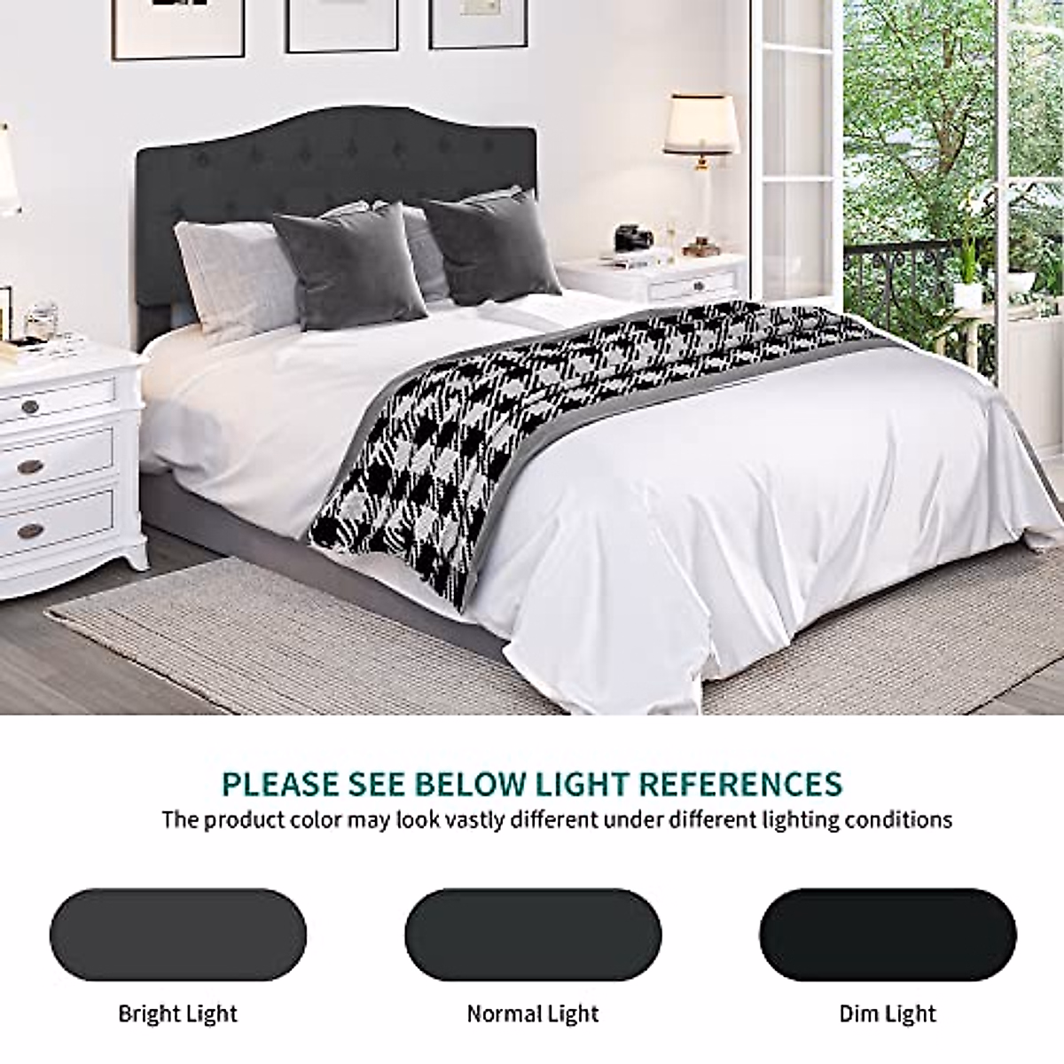 YITAHOME Upholstered Headboard, Linen Tufted Upholstered Headboard with Diamond Tufted, Headboards for Full/Queen Size Bed - Grey