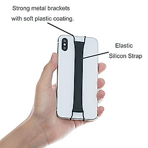 WANPOOL Universal Non-Slip Silicon Hand Strap Grip Compatible with iPhone 14 Pro Max / 13 Pro / 12 / 11 / Xs Max / Xs / XR / X / 14 Plus / 8 / 7 Plus / 7 and Galaxy S22 and Other Smartphones - Black