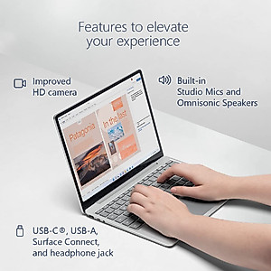 Microsoft Surface Laptop Go 2, Intel Core i5-1135G7, 8GB RAM, 256GB SSD, Iris Xe Graphics, 12.4" Touchscreen Display, Windows 10 Home S Mode Laptop Computer, KPT-00001, Sage (Renewed)
