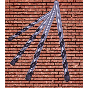 Masonry Drill Bit Set 3/16 Inch 10Pcs Carbide Tip Black/White Drill Concrete Rock