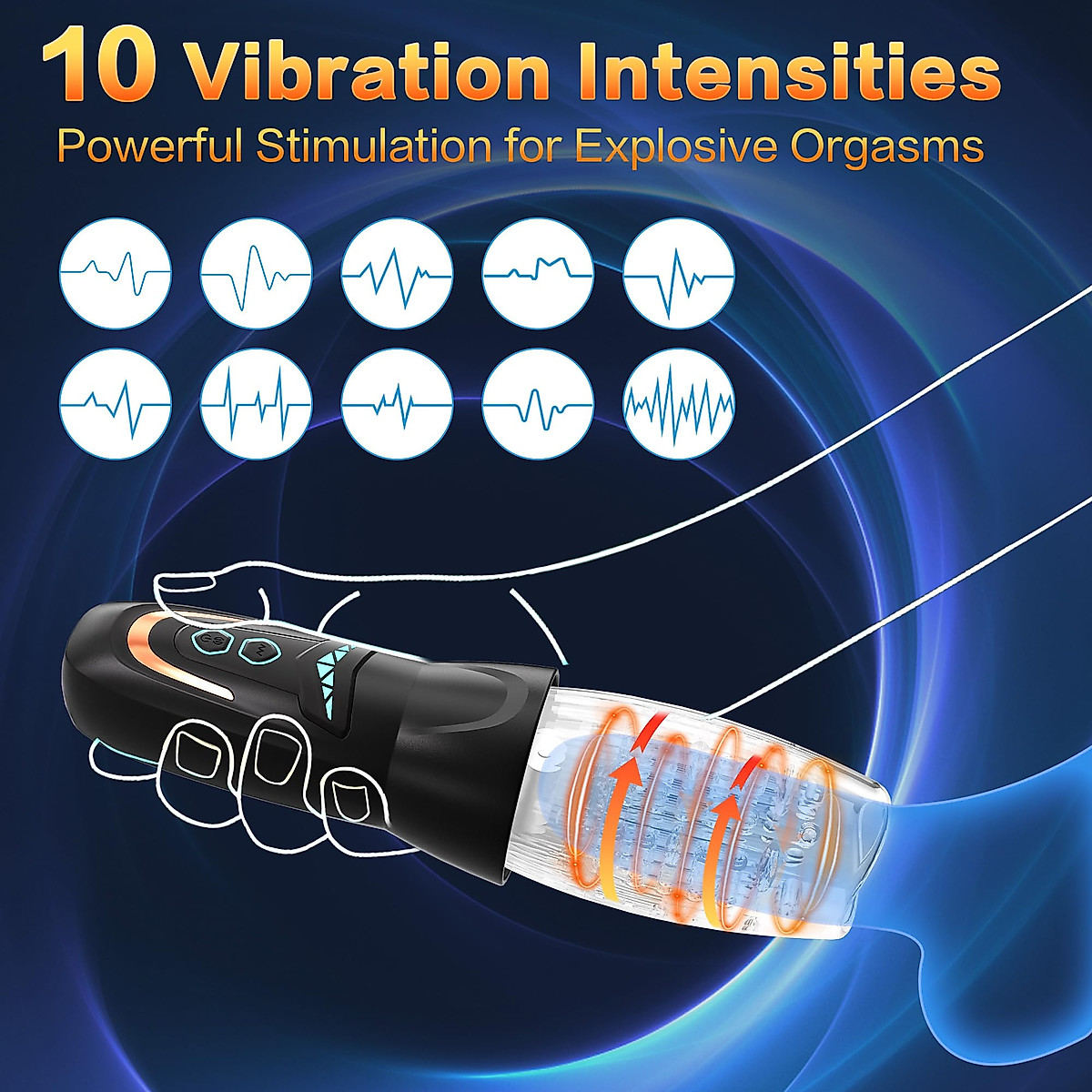 Automatic Male Masturbator Sex Toy with 10 Vibration, 8 Thrusting & Rotating Patterns, Pocket Pussies Male Sex Toys for Men, Penis Pump Male Stroker Adult Toy Pocket Pussy for Men, Adult Toys for Men