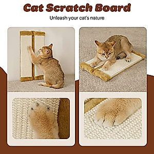 Lahas Cat Wall Corner Scratcher Furniture Protector Kittens Scratch Board Sisal Cat Scratching Pad Wall Mounted for Indoor Cats