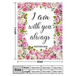 Christian Blanket with Inspirational Thoughts and Prayers Religious Bible Verse Throw Blanket Ultra Soft Warm Flannel Blankets for Women Men Gifts 50"X 40"