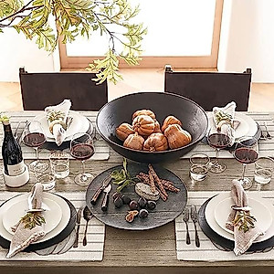 ARKENY Fall Thanksgiving Placemats 12x18 Inches Set of 4,Pumpkin Sunflower Seasonal Burlap Stripe Farmhouse Indoor Kitchen Dining Table Autumn Decoration for Home Party AP124-18