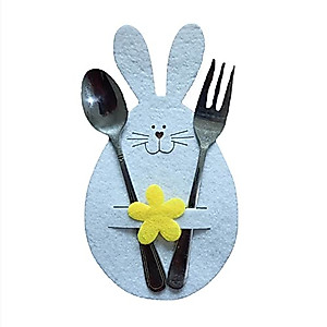 4Pcs Easter Cutlery Bag Set Festive Party Cutlery Decoration Bag Cutlery Decoration PN5