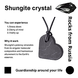 Keled Rocks - Heart Shungite Necklace - For protect yourself from influences - Shungite Stone - Nature Surface - Russian Mine