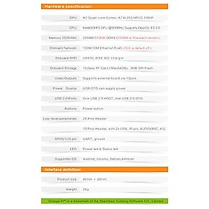 Laiaouay for Orange Pi Zero LTS 512MB Development Board+Protective White Case ,H3 Quad Core Open-Source Single Board Set