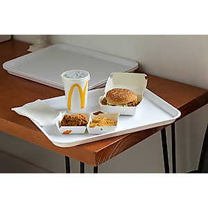 Aebeky Plastic Cafeteria Trays,Fast Food Serving Trays,13"X17",Set of 6(White)