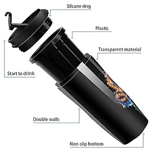 Peace Sign Bigfoot Sasquatch Travel Coffee Mug Reusable Coffee Cup Tumbler with Lid for Outdoor 350ml