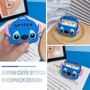Cute Case for Airpods Pro, 6 in 1 Silicone Backpack Airpods Pro Charging case Accessories Cover,3D Fashion Funny Cartoon Shoulder Bag Protective Design Skin for Girls Women Teens with Keychain