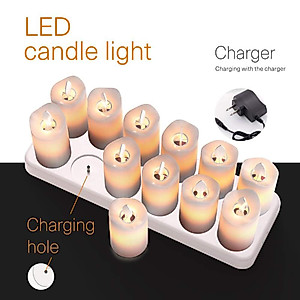 Christmas Decoration Flickering Flameless Candles Yellow Light Candles Battery Operated LED Tea Light Candles Pillar Electric Light for Garden Home Decor Party Wedding Festival Celebrations-12pcs