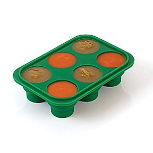 HIC Kitchen Prep-N-Freeze Mini Portion Tray with Lid, Collapsible LFGB Silicone, 2-Ounce Sections
