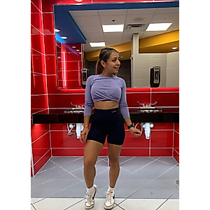 TomTiger Yoga Shorts for Women Tummy Control High Waist Biker Shorts Exercise Workout Butt Lifting Tights Women's Short Pants (Black, M)