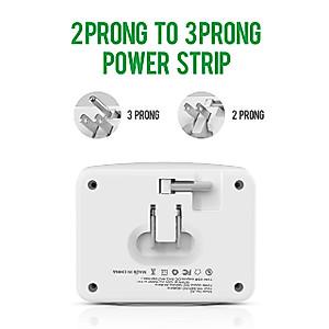 Cruise Essentials Foldable Power Strip with USB C, No Surge Protector Multi Outlet Wall Plug, 3 Outlets & 3 USB Ports, Cruise Accessories Must Haves, Compact for Home Office Travel