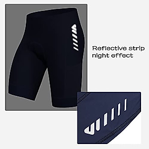 Padded Bike Shorts for Men Cycling Shorts with Paddeing Bicycle Biking Road Accessories Pockect Reflective Strip Large
