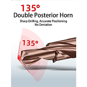 M35 HSS-CO Cobalt Two Stage Step Drill Bit Screw Counterbore Twist Countersink Drill for Stainless Drilling and Chamfering (M3 180)