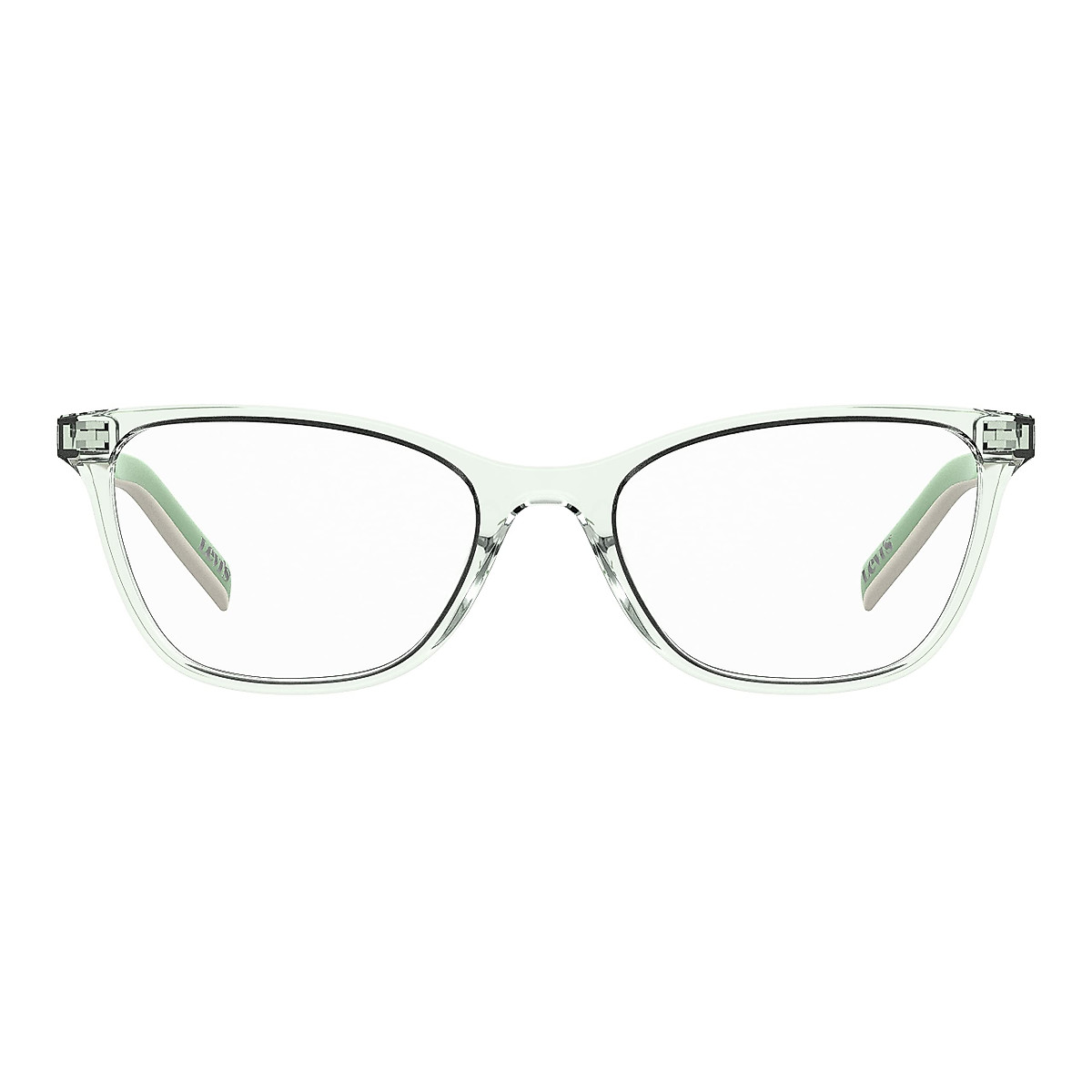 Levi's Women's LV 1022 Cat Eye Prescription Eyewear Frames, Green/Demo Lens, 52 mm, 18mm