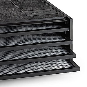 Excalibur 2400 Electric Food Dehydrator Machine with Adjustable Thermostat, Accurate Temperature Control and Fast Drying, 220 W, 4 Trays, Black