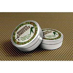 Mission Complete Top Secret Army Soldier Themed Thank You Sticker Labels, 40 2" Party Circle Stickers by AmandaCreation, Great for Party Favors, Envelope Seals & Goodie Bags