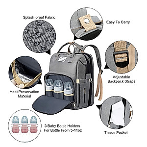 Lifecolor Diaper Bag Nappy Bags Waterproof Travel Backpack Mom Baby Care(Gray)