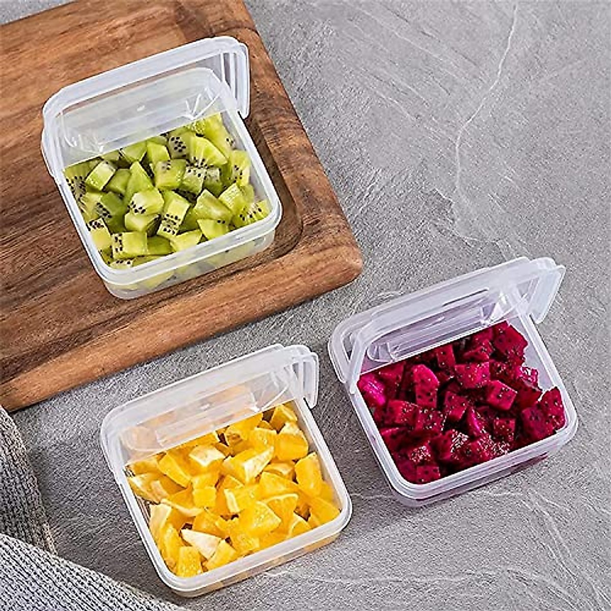 Sliced Cheese Container for Fridge with Flip Lid - 2/4/6 Pcs Butter Block Cheese Slice Storage Box, Portable Leakproof Clear Flip Top Storage Box, Vegetable & Fruit Fresh-Keeping Box. (2 pcs) (2 pcs)