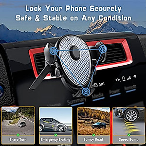 HOLDCY Vent Phone Holder for Car, Universal Vent Clip Phone Mount for Car, 3-Point Support Cell Phone Holder Car Hands Free Cradle, Car Phone Holder for All Mobile Phones