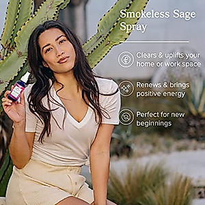 Heritage Store Aura Smudge Smokeless Sage with Juniper, Cleansing & Uplifting Sage Smudge Spray for Positive Energy, Clean, Simple Alternative to Smudge Sticks & Burning Sage, Paraben Free, Vegan, 4oz