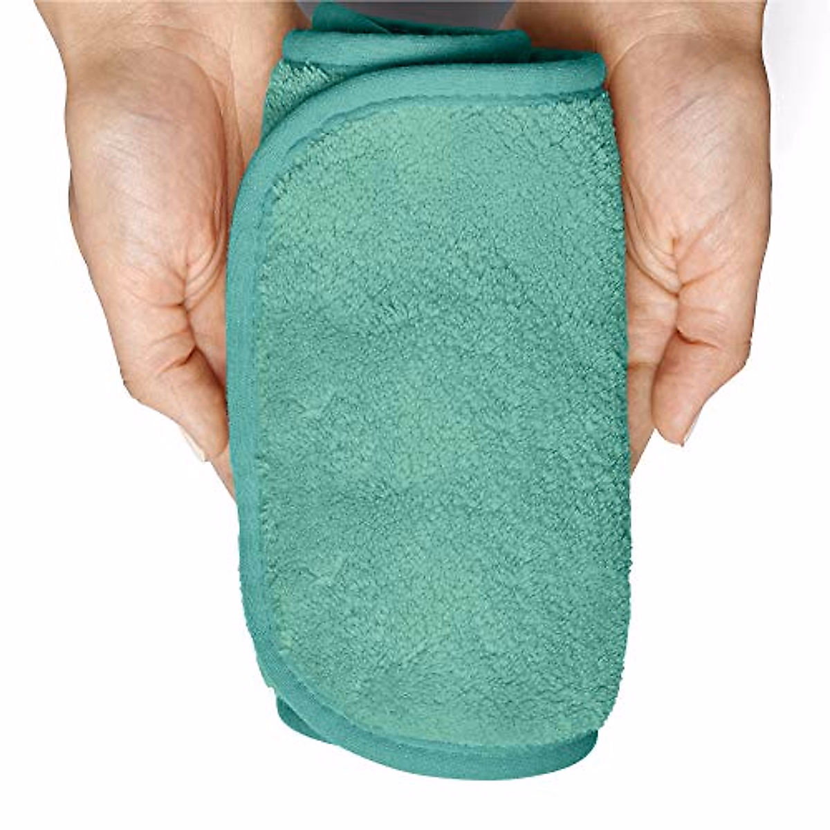 Makeup Remover Microfiber Face Cloths 2 pack, Reusable, 6 Hair Ties (2 Count, Seafoam)