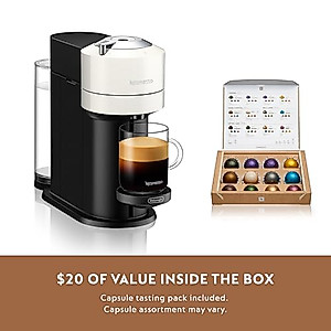 Nespresso Vertuo Next Coffee and Espresso Maker by De'Longhi with Aeroccino Milk Frother, White