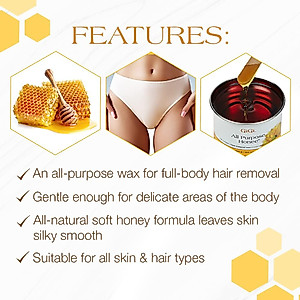 GiGi All Purpose Honee Hair Removal Soft Wax for All Skin and Hair Types, 14 oz