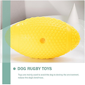 Yustery 2Pcs Dog Squeaky Balls Toys Plastic Rugby Football Toys Interactive Dog Toys Dog Bite Toys