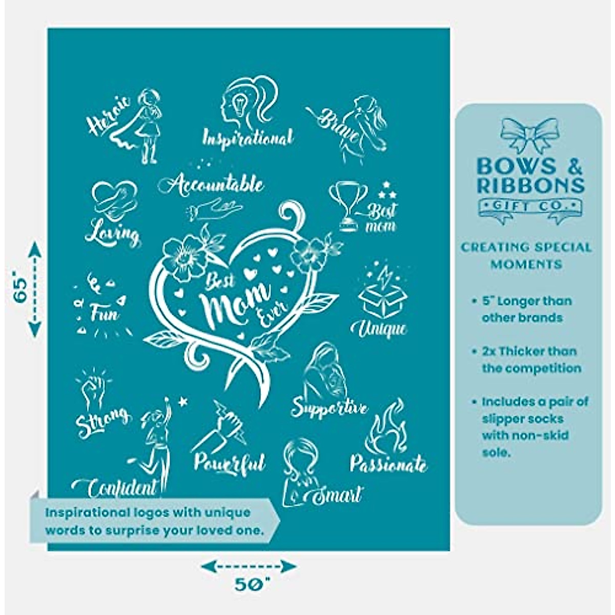 Gifts for Mom Softest Throw Blanket (65" x 50") and Sherpa Socks Gift Set, Birthday Gifts for Mom, Mom Gifts, Moms Birthday Gift Ideas, Mom Birthday Gifts, Gifts for Mom from Daughter, Mother Gifts.